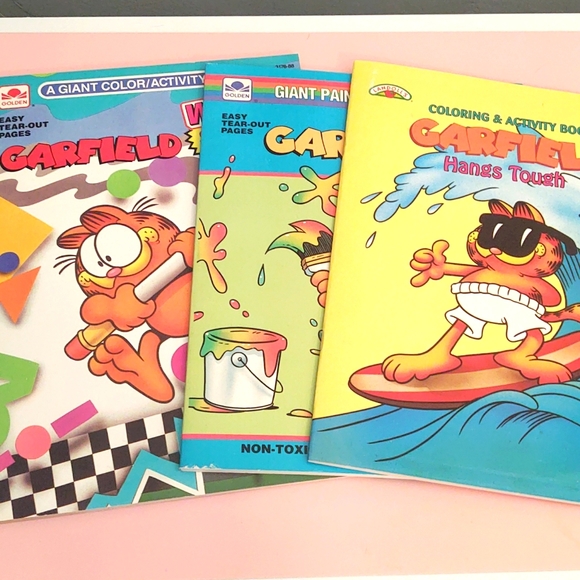 Garfield | Other | Garfield Coloring Book Garfield Paint With Water ...